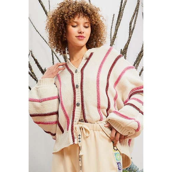 POL | Sweaters | Pol Powder Almond Hooded Contrast Button Down Stitched ...